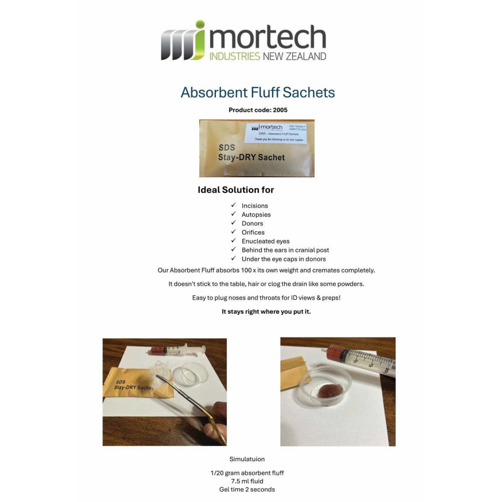 Absorbent Fluff Sachets