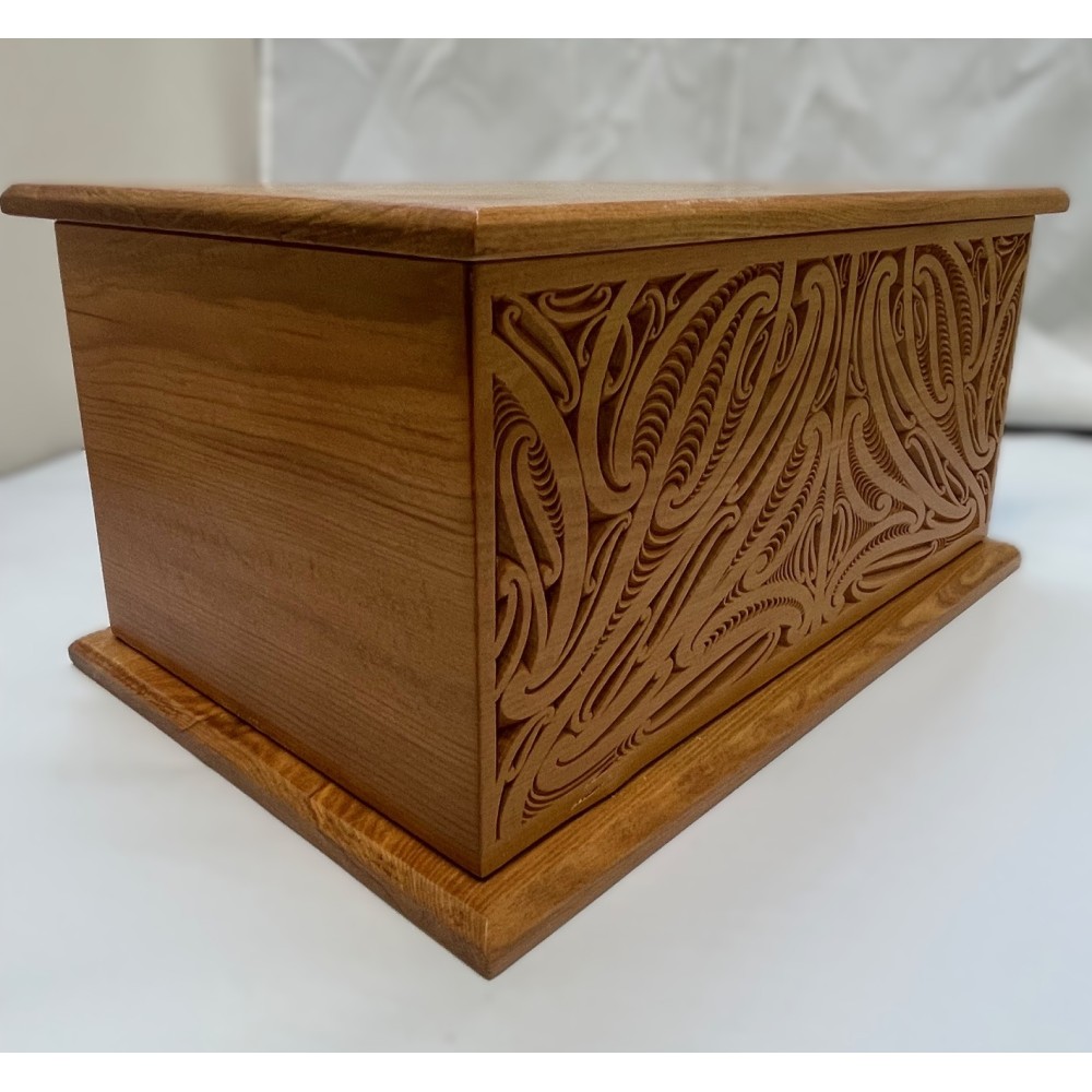 Carved Wooden Urn